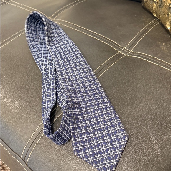 Hermes | Accessories | Hermes Blue Silk Ties With Textured Geometric ...